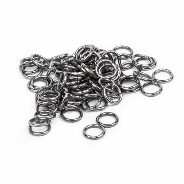Соединительные колечки одинарные, размер 5х0,7мм, Цвет: темный никель, 50шт.