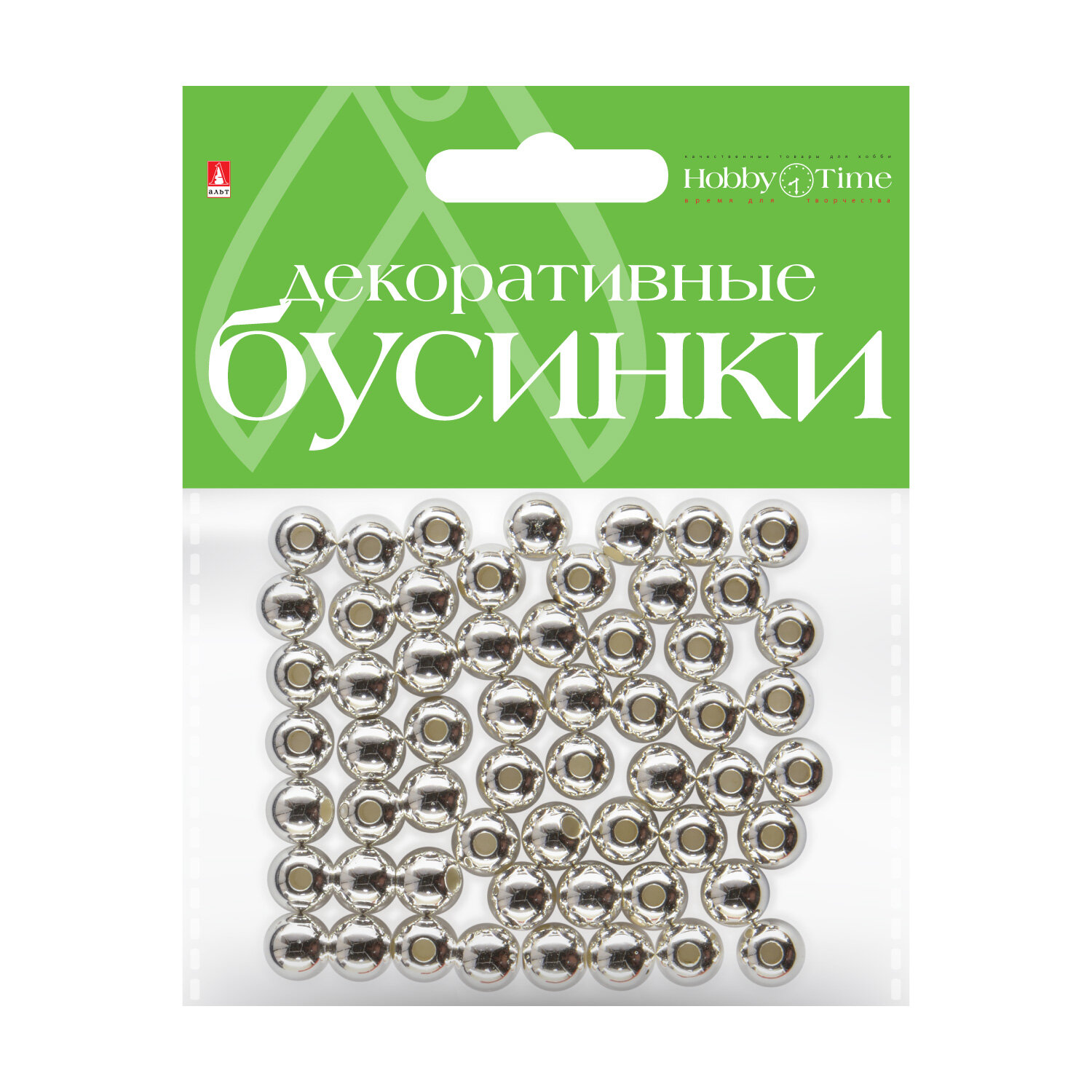 Бусины круглые серебряные, Ø 8 ММ, Арт. 2-371/08