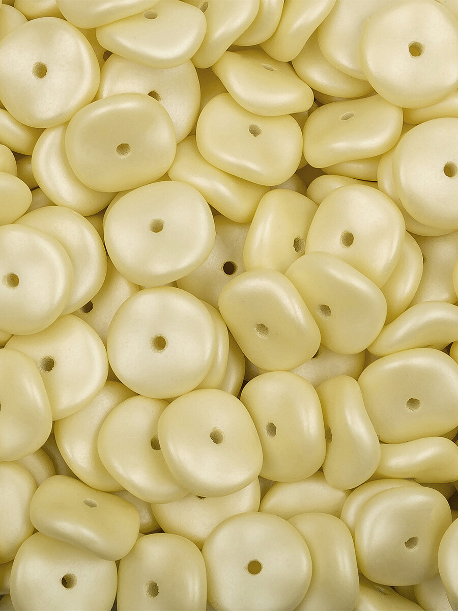 Стеклянные чешские бусины, Wavelet Beads, 10 мм, цвет Pastel Yellow, 20 шт.