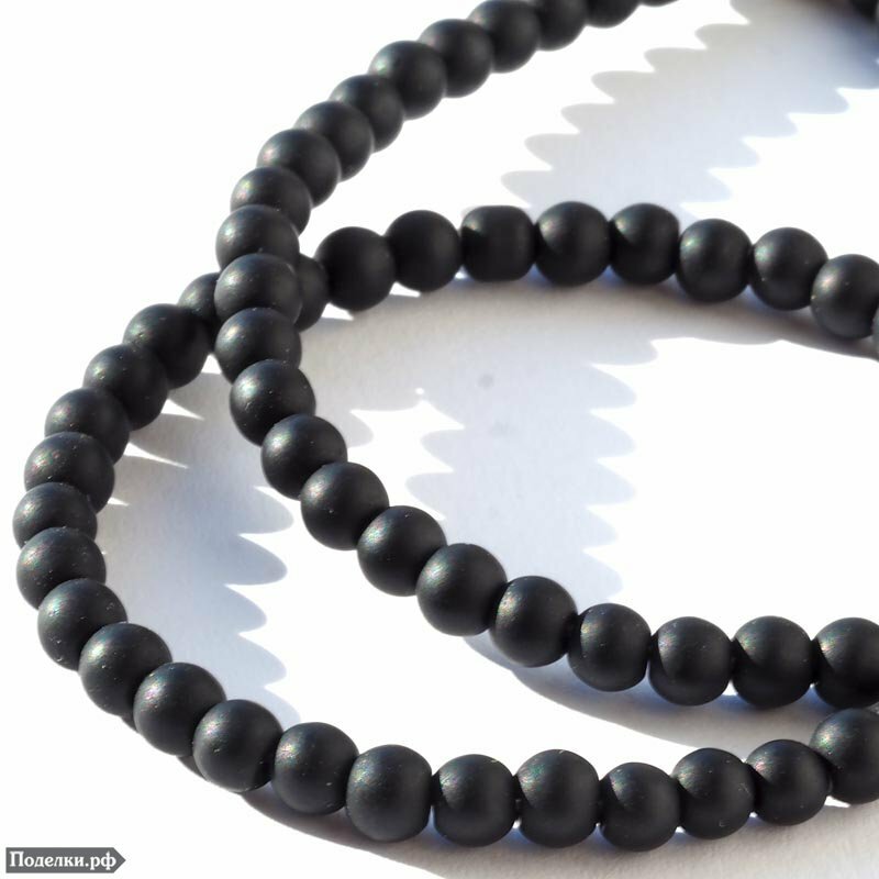 Натуральная бусина Шунгит 0011002 шарик 4 мм, цена за 30 шт.