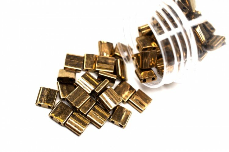 Бисер японский MIYUKI TILA #0457 бронза, металлизированный, 5 грамм