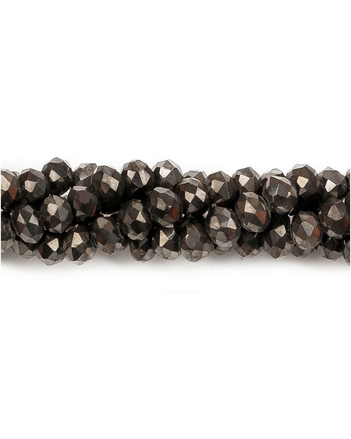 Бусины стеклянные с металлизированным покрытием, размер: 3х2 мм, цвет: черный никель, длина нити: 37 см, 140 шт.