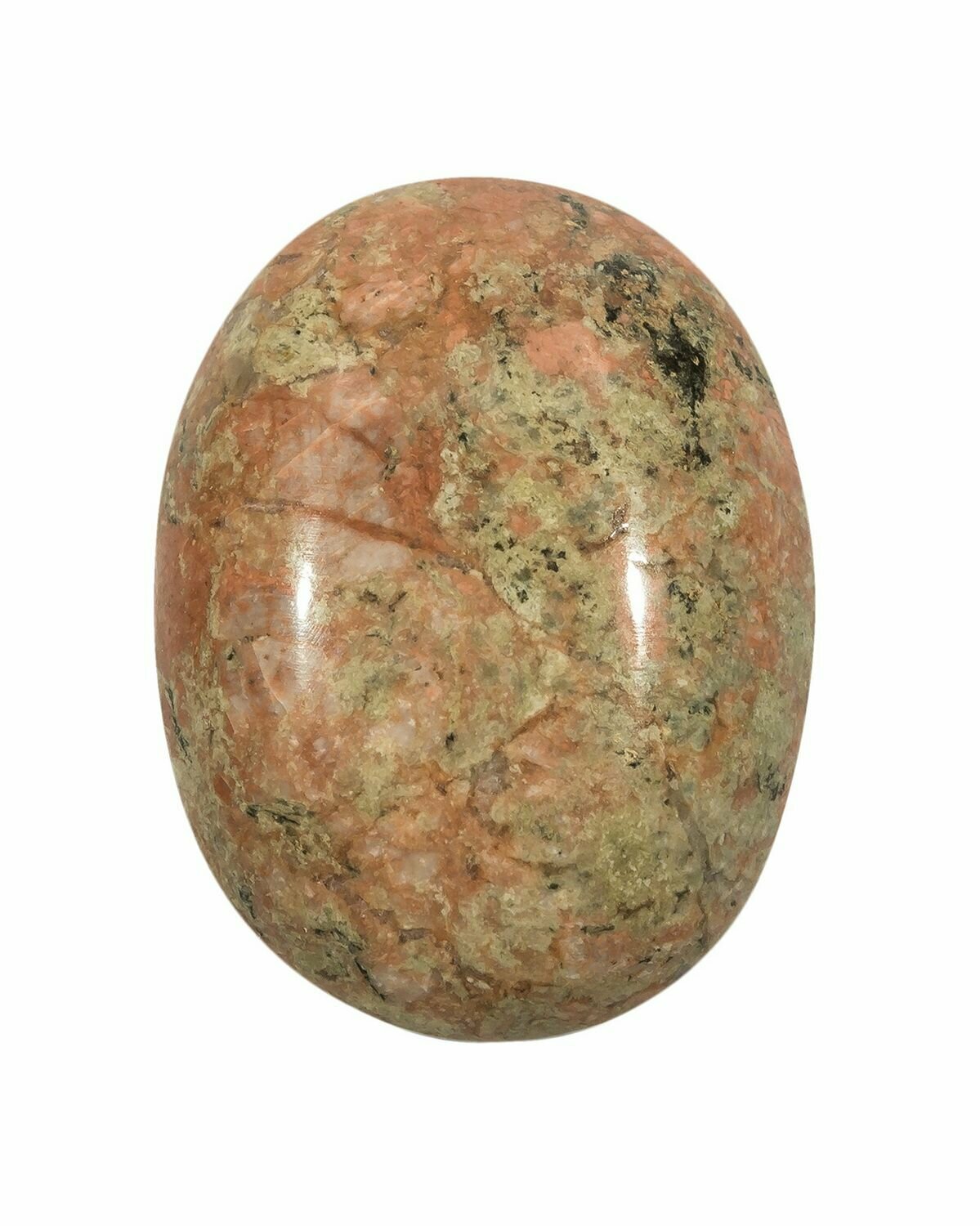 Кабошон из унакита размером 36х27х8 мм.