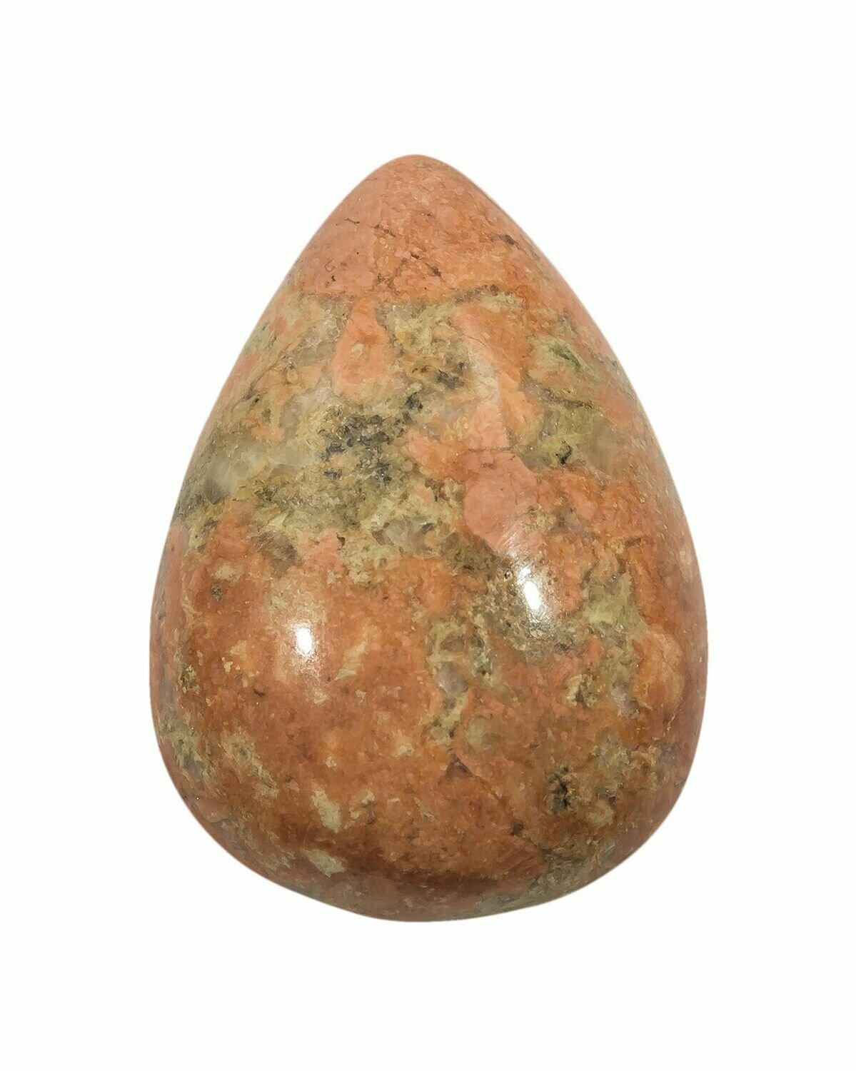 Кабошон из унакита размером 33х24х8 мм.