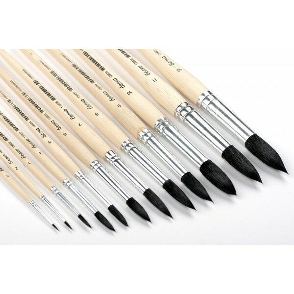 Кисть белка (имитация) круглая, короткая ручка №6