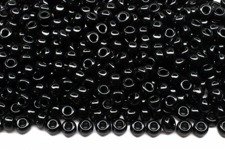 Бисер японский MIYUKI круглый 8/0 #0401 черный, непрозрачный, 10 грамм