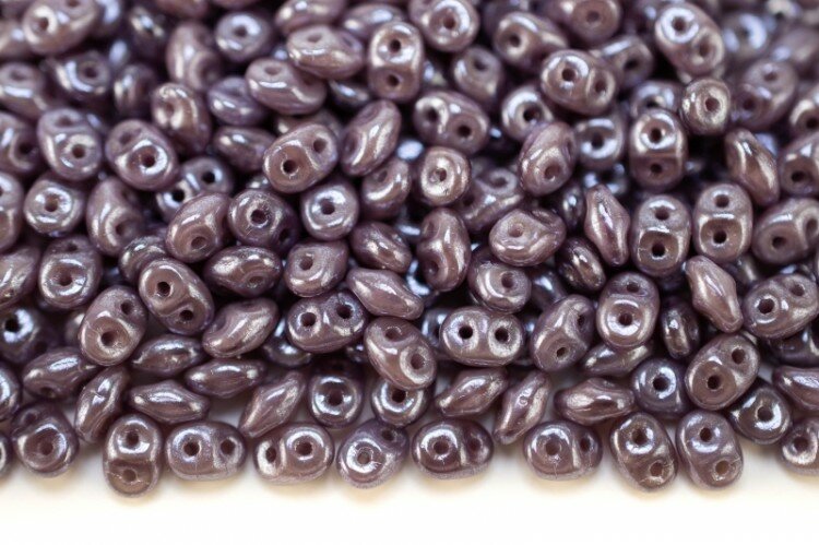 Бусины SuperDuo 2,5х5мм, отверстие 0,8мм, цвет 21010/14400 аметист глянцевый, 706-081, 10г (около 120шт)