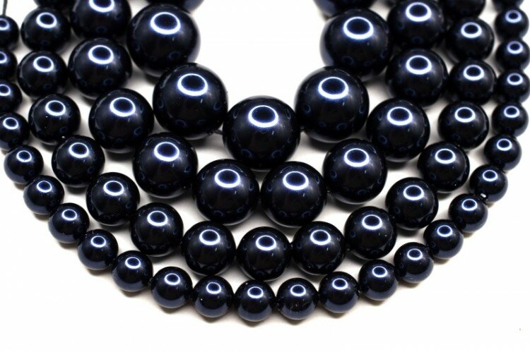 Жемчуг Swarovski 5810 #818 8мм Crystal Night Blue Pearl, 5810-8-818, 5шт