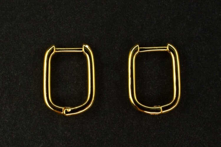 Основа для серег 15х12х2мм, цвет золото, латунь, 21-299, 1 пара