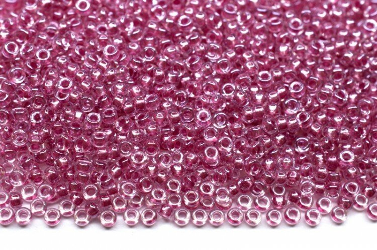 Бисер японский MIYUKI круглый 15/0 #1524 хрусталь/роза, сверкающий/окрашенный изнутри, 10 грамм