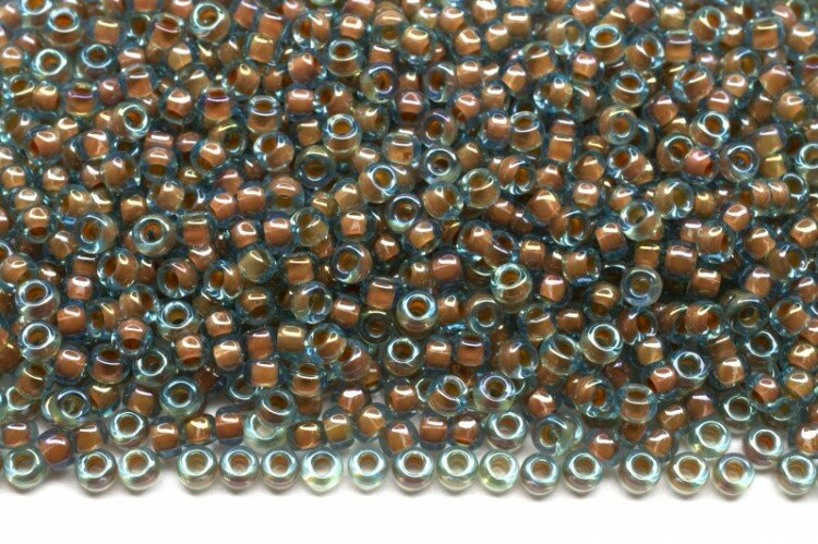 Бисер японский MIYUKI круглый 11/0 #0351 вода/кремовый, окрашенный изнутри, 10 грамм