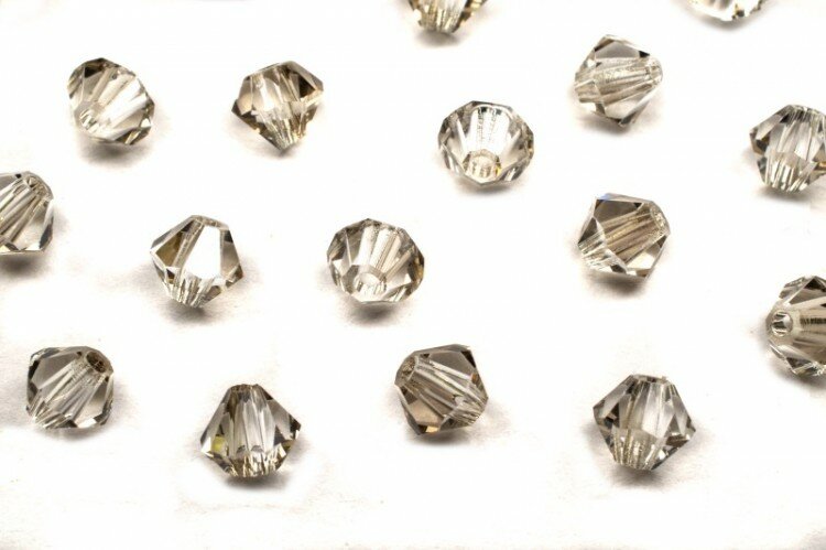 Бусины биконусы хрустальные 4мм, цвет CRYSTAL VELVET, 746-112, 20шт