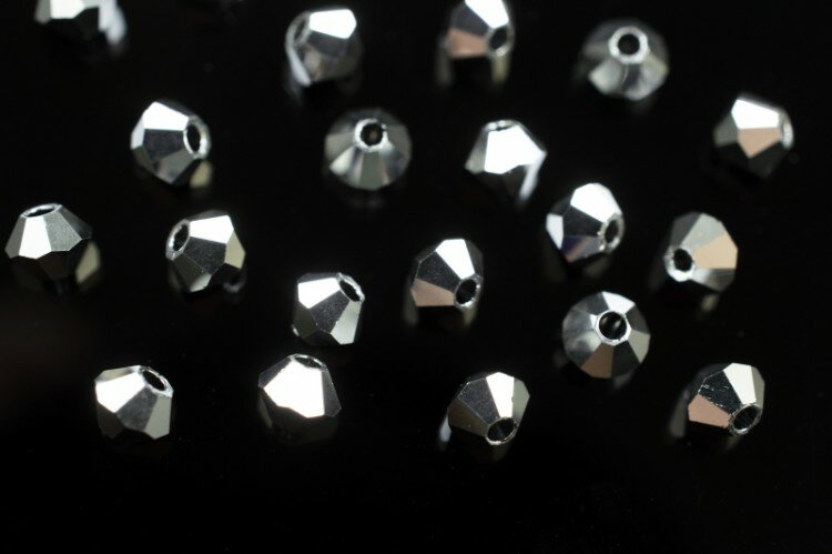 Бусины биконусы хрустальные 3мм, цвет CRYSTAL LABRADOR FULL, 745-008, 20шт