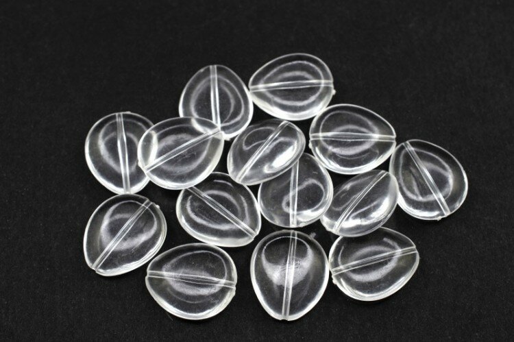 Бусины акриловые Капля 20х17х6мм, отверстие 1,5мм, цвет прозрачный, 540-077, 10шт