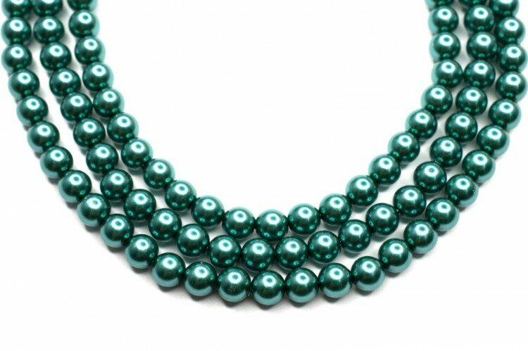 Жемчуг Preciosa, цвет 70067 темно-бирюзовый, 5мм, 10шт