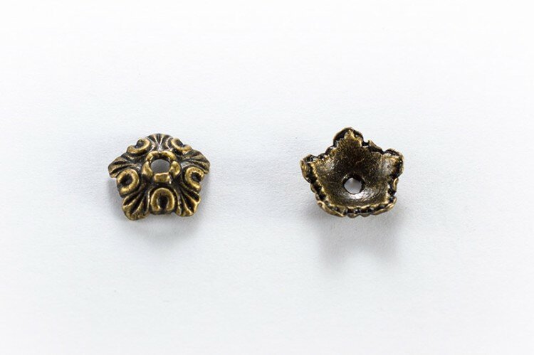 Обниматель для бусины 10х10х3мм, внутренний диаметр 6мм, отверстие 1,5мм, цвет античная бронза, сплав металлов, 02-107, 10шт