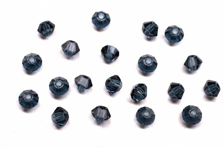 Бусины биконусы хрустальные 3мм, цвет MONTANA, 745-046, 20шт