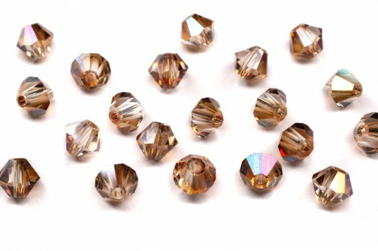 Бусины биконусы хрустальные 4мм, цвет CRYSTAL CELSIAN, 746-021, 20шт
