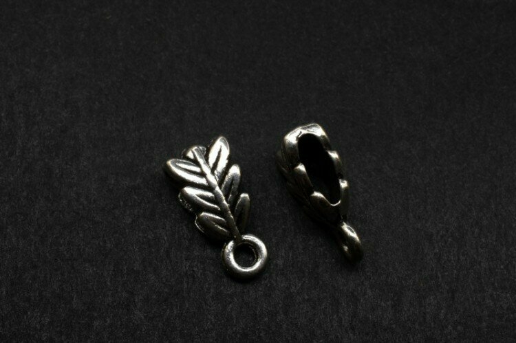 Держатель для кулонов 13х6,5х4,5мм, отверстие 5х2 и 1,5мм, цвет античное серебро, сплав металлов, 03-013, 3шт