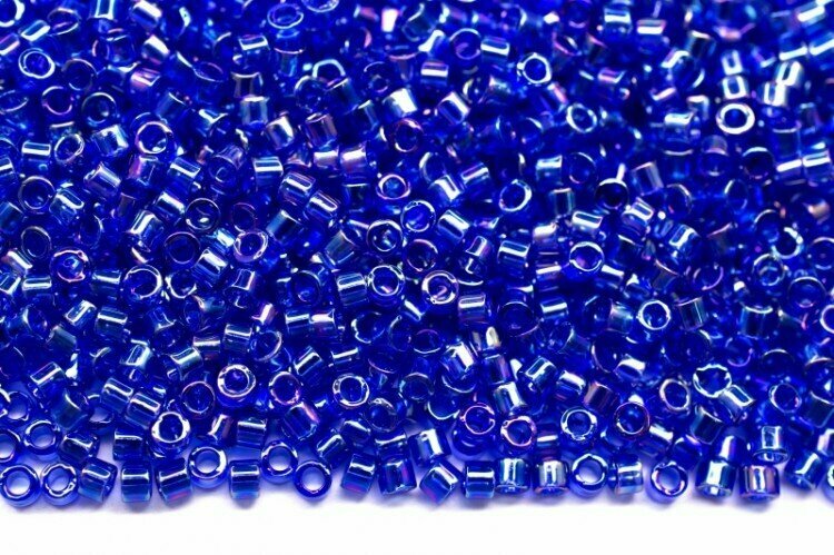 Бисер японский MIYUKI Delica цилиндр 11/0 DB-0178 сапфир, прозрачный радужный, 5 грамм