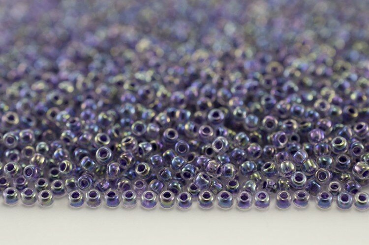 Бисер японский TOHO круглый 15/0 #0774 хрусталь/виноград радужный, окрашенный изнутри, 10 грамм