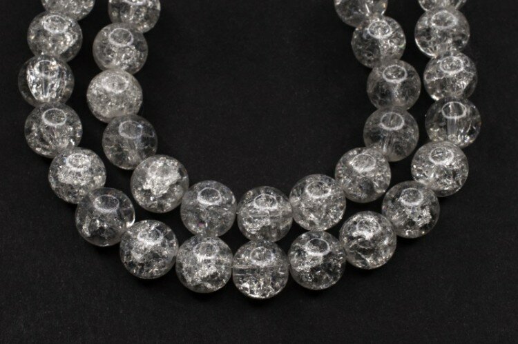 Бусина круглая с эффектом кракле, диаметр 10мм, отверстие 1мм, цвет серый светлый, 550-099, 10шт