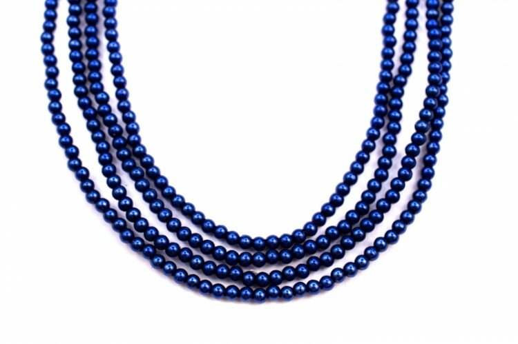 Жемчуг Preciosa, цвет 70438 синий, 2мм, 10шт