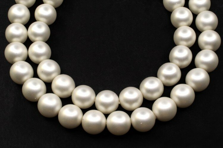 Жемчуг Preciosa, цвет 70502 матовый белый, 12мм, 10шт