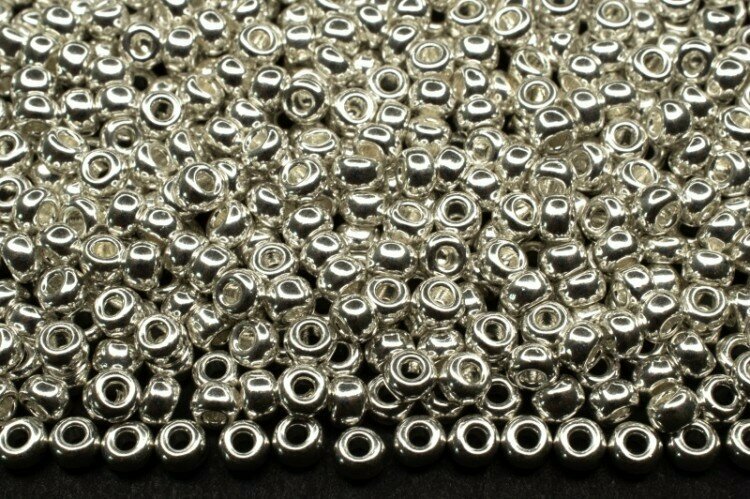 Бисер японский MIYUKI круглый 8/0 #0961 серебро, 10 грамм