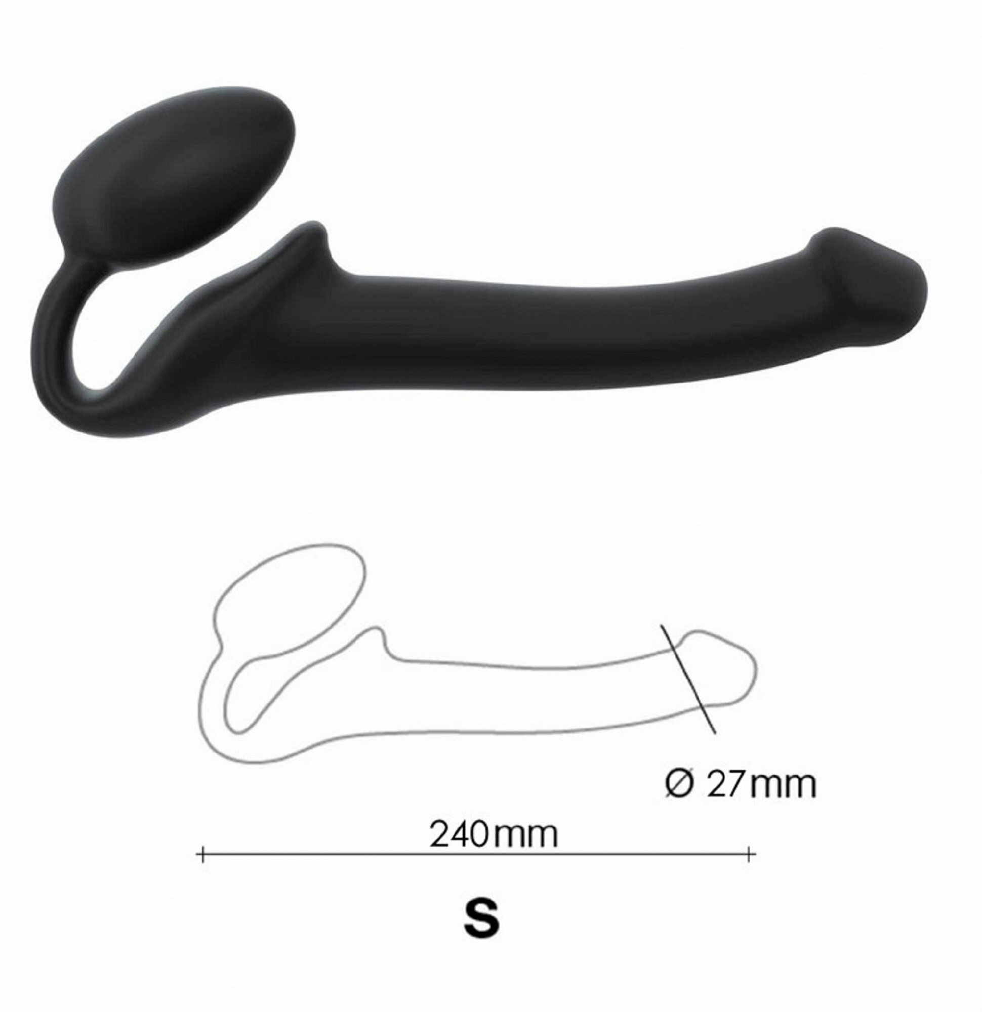 Strap-on-me Страпон силикон Semi-Realistic S 24 см, 6012833, черный