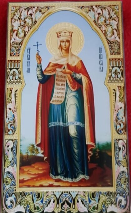 Елена Константинопольская святая равноапостольная царица деревянная икона на левкасе 13 см