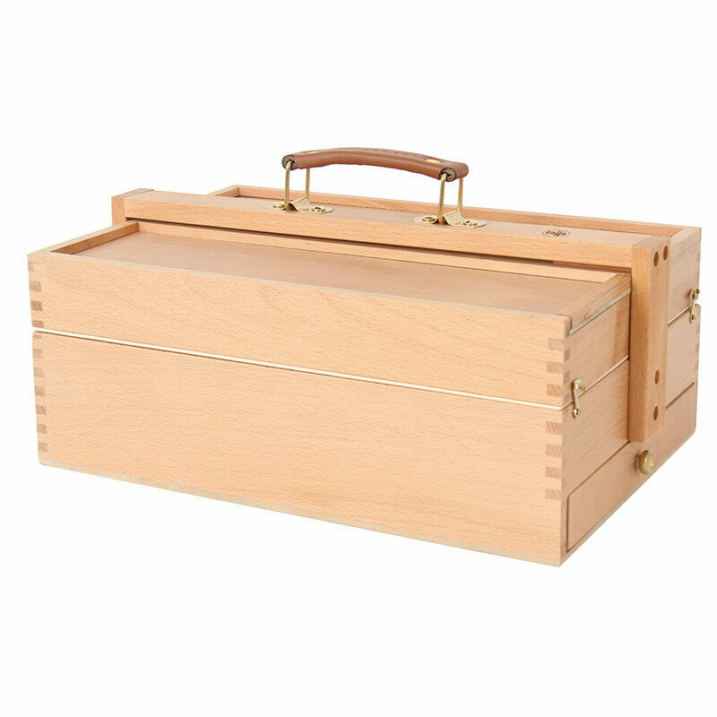 Ящик художника большой с ячейками для кистей и красок Гамма "Студия", 36*23,5*15см, бук, 285389