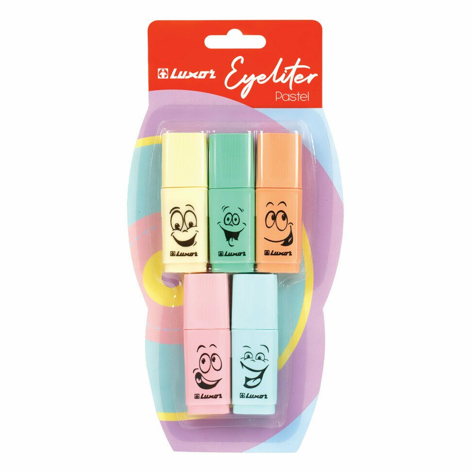Набор текстовыделителей Luxor "Eyeliter Pastel" ассорти, 1-4,5мм, 338395