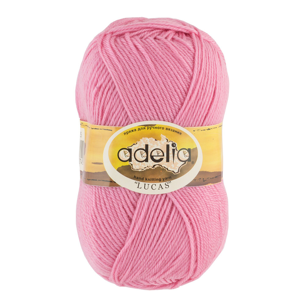 Пряжа ADELIA "LUCAS" 70% шерсть, 30% акрил 100 г 218 м №25 св. розовый