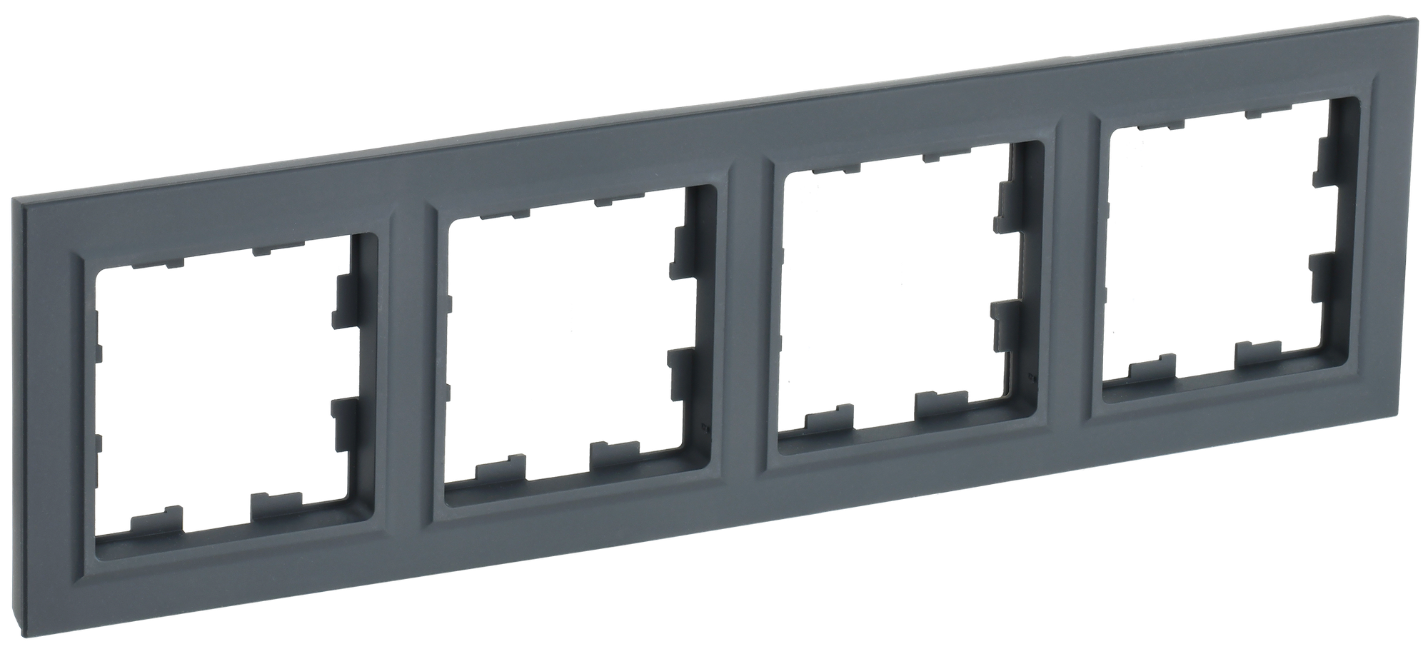 Рамка IEK BRITE РУ-4-БрГ, 4 поста, термопласт, графит, скрытый монтаж