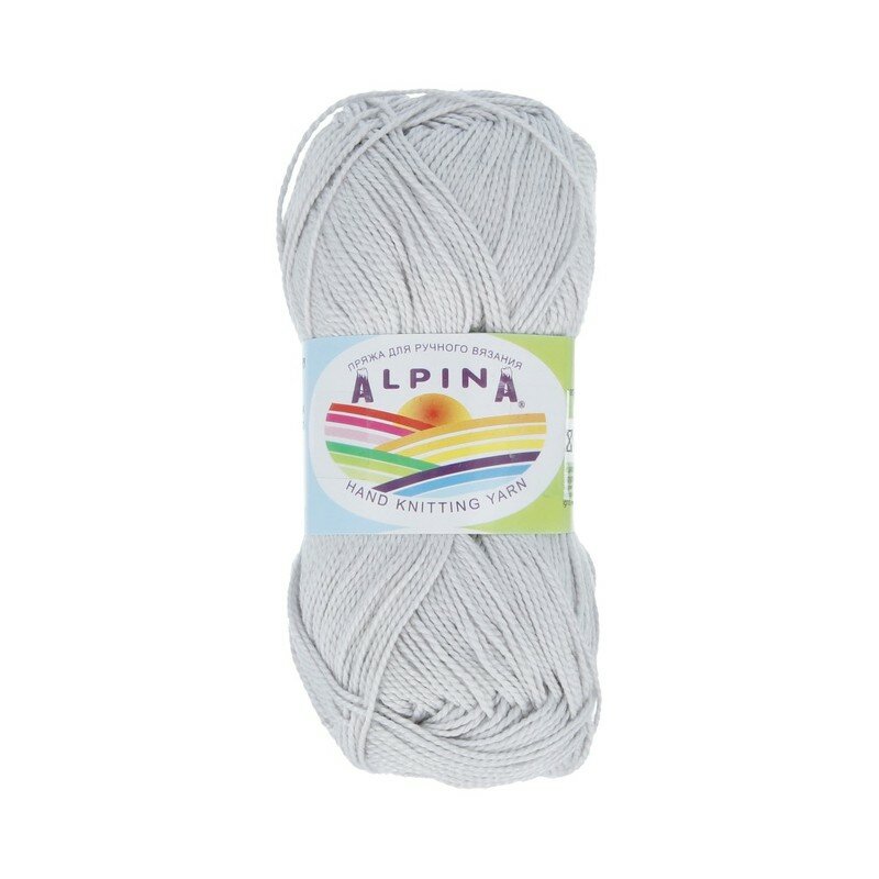 Пряжа ALPINA "HOLLY" 100% мерсеризованный хлопок 50 г 200 м №230 св. серый