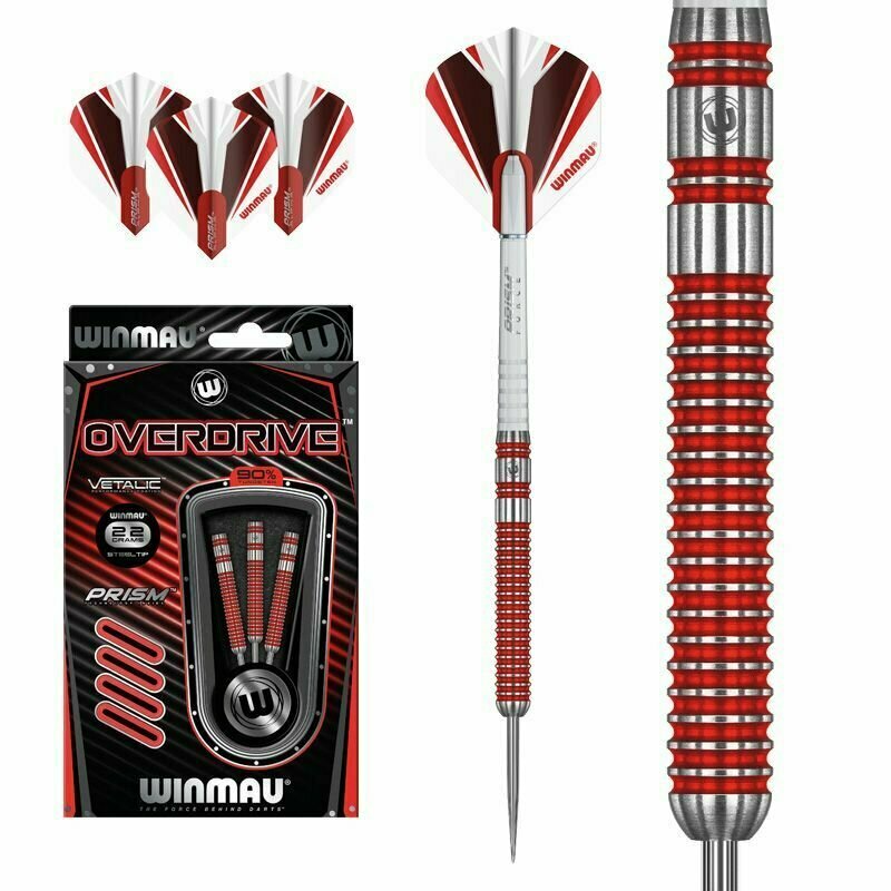 Вольфрамовые дротики 22гр Winmau Overdrive steeltip (профессиональный уровень). Дротики для Дартс