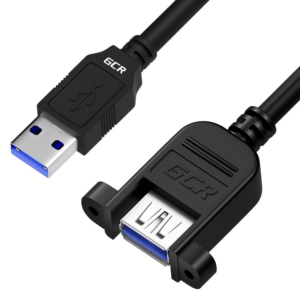 Удлинитель USB 3.0 AM AF GCR 2 метра с креплением под винт USB 3.0 5 Гбит/с для 3G 4G модема bluetooth адаптера контроллера PS4 PS5 очков Oculos VR веб камеры жестких дисков черный кабель usb 3.0