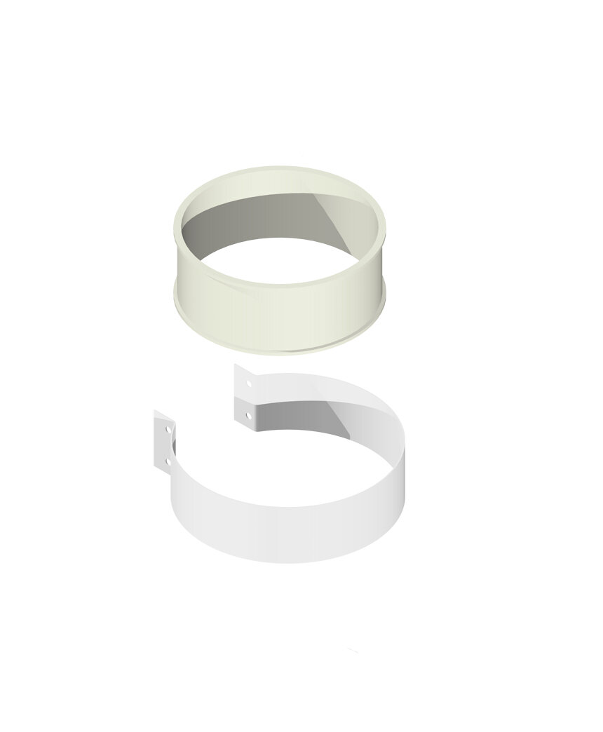 Манжета с хомутом для коаксиального дымохода D100