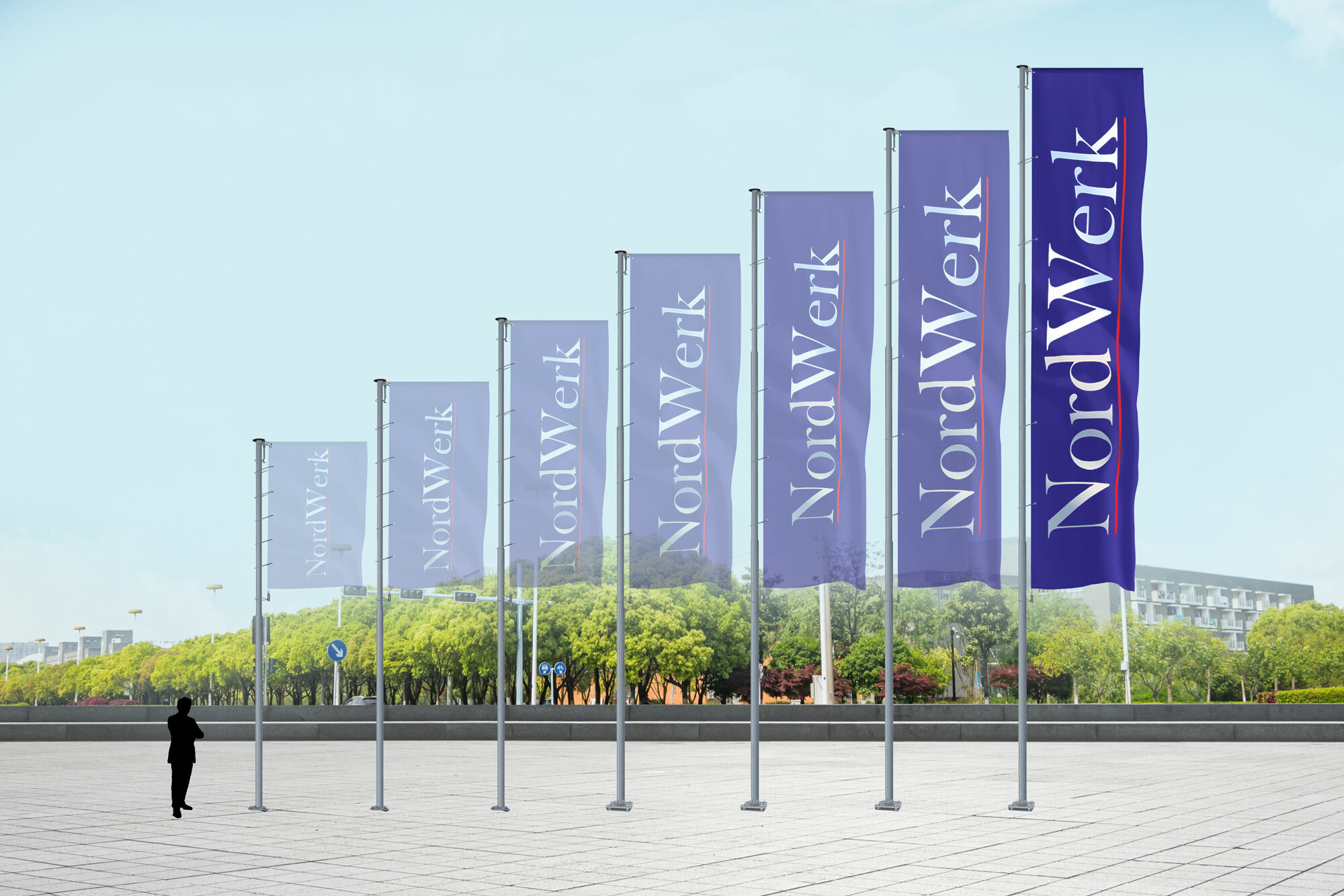 Флагшток уличный стационарный секционный Nordwerk супер стандарт 8 метров