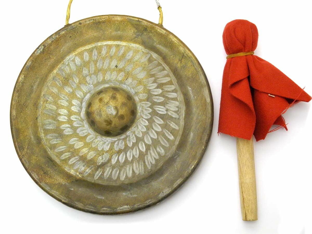 Гонг 20 см с выступом кованый, с колотушкой, без стойки (Вьетнам)