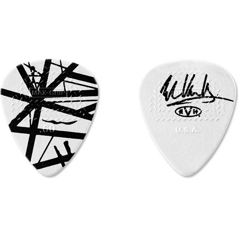 Медиатор Dunlop EVHR03 EVH, белый, чёрные полосы, 0.60 мм, 1 шт.