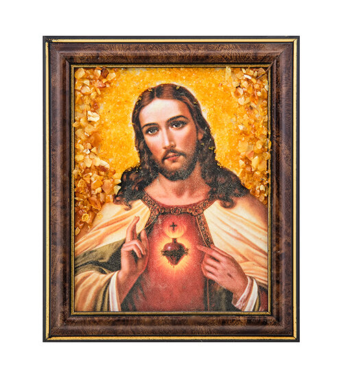 Икона Иисус Христос (с янтарной крошкой) H-18см AMB-04/18 113-7012227