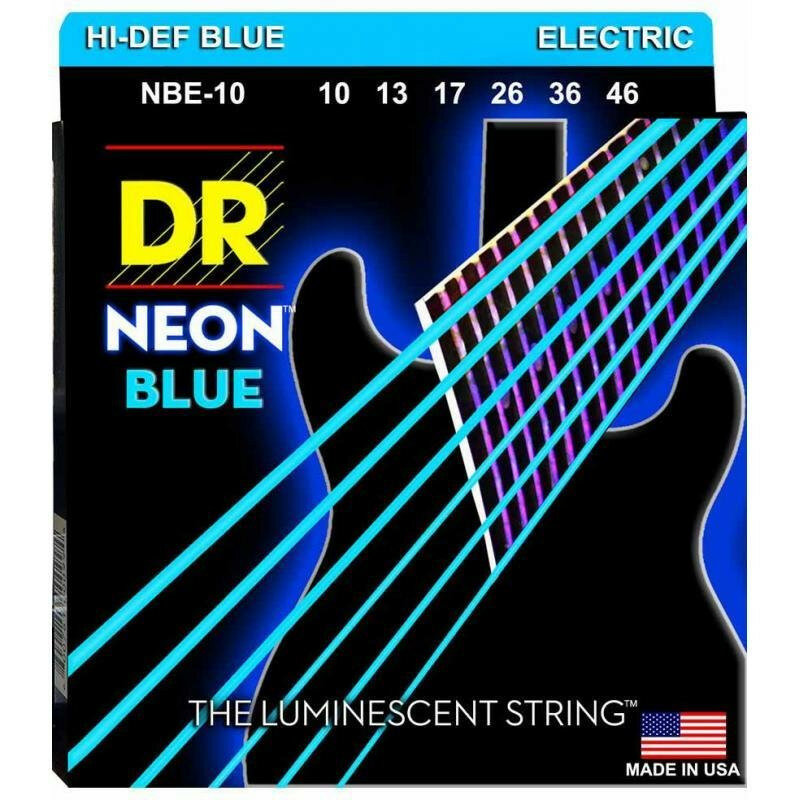 Струны для электрогитары DR Neon HiDef Blue NBE-10 10-46