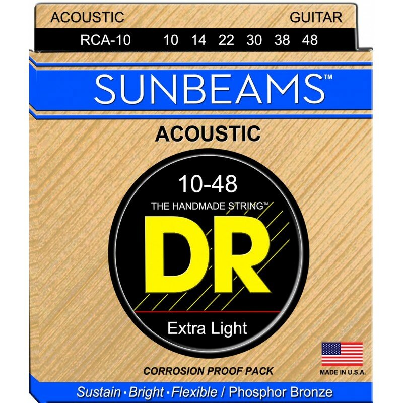 Струны для акустической гитары DR RCA-10 Sunbeam Phosphor Bronze 10-48
