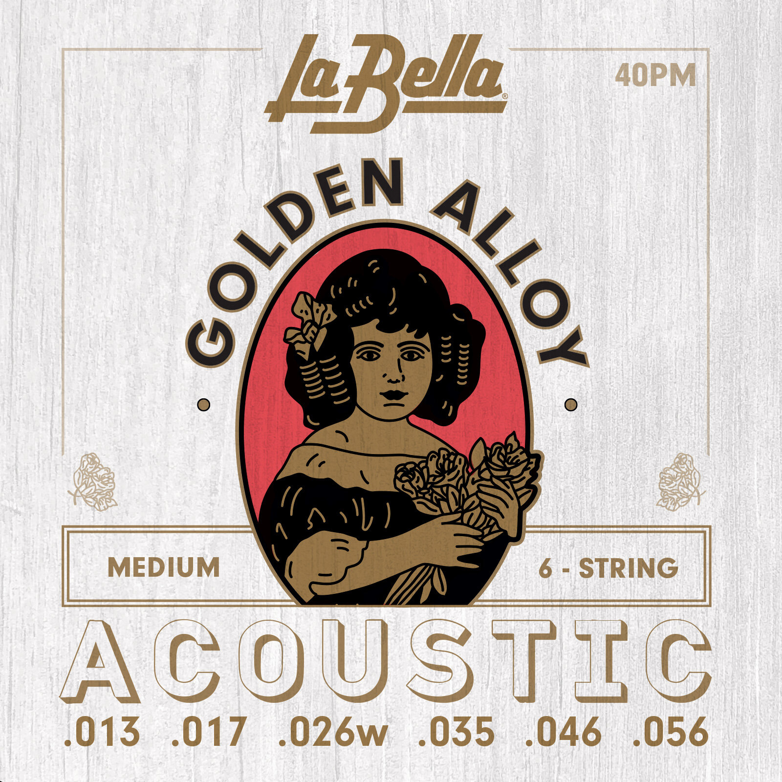 Струны для акустической гитары La Bella 40PM Medium 13-56