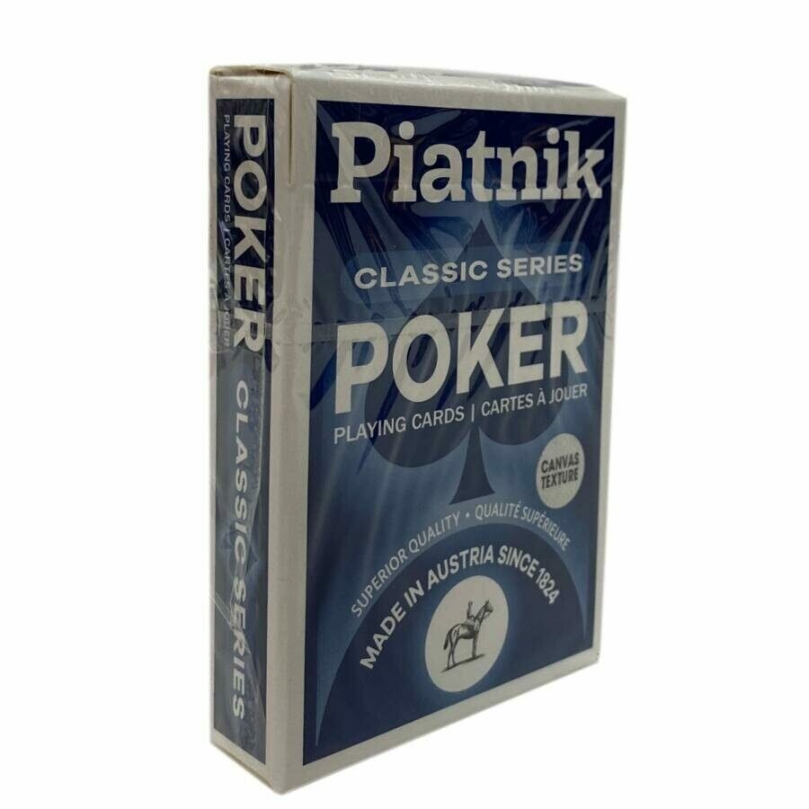 Игральные карты "Классическая серия Piatnik 1824", 54 шт , синяя, пластиковое покрытие