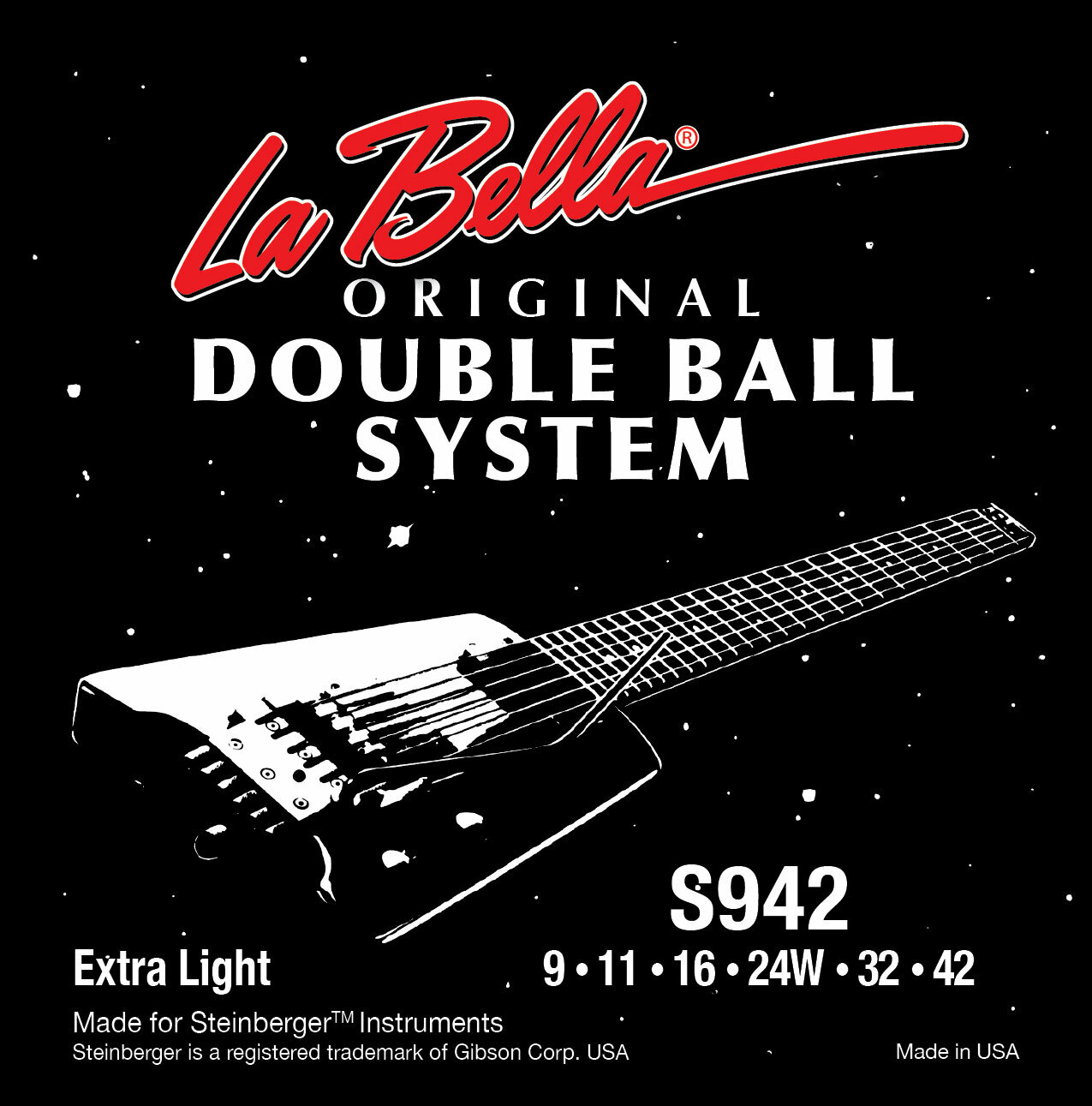 Струны для электрогитары La Bella S942 Double Ball Electric Guitar Extra Light 9-42