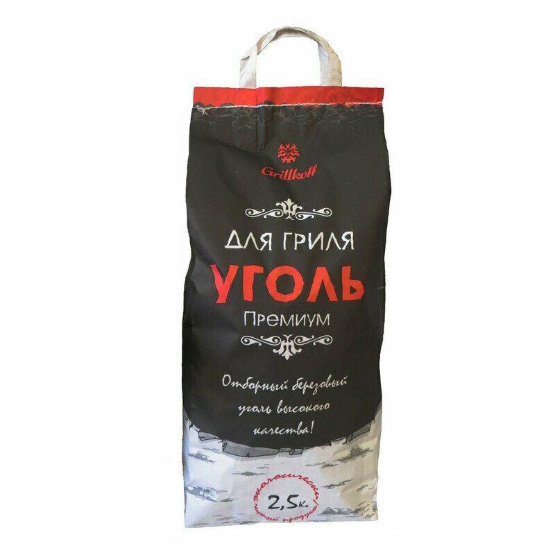 Уголь древесный Grillkoff Премиум для гриля 2.5 кг, 972598