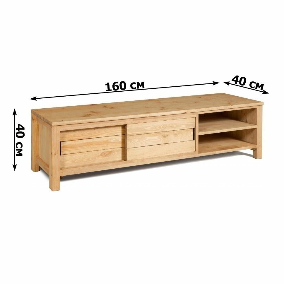 KNMT22 ТВ тумба 2 раздвижные дверки, полка Прованс Старение/Воск 160х40х40 см